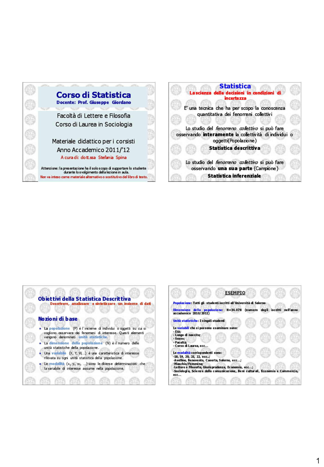 Statistica Docsity