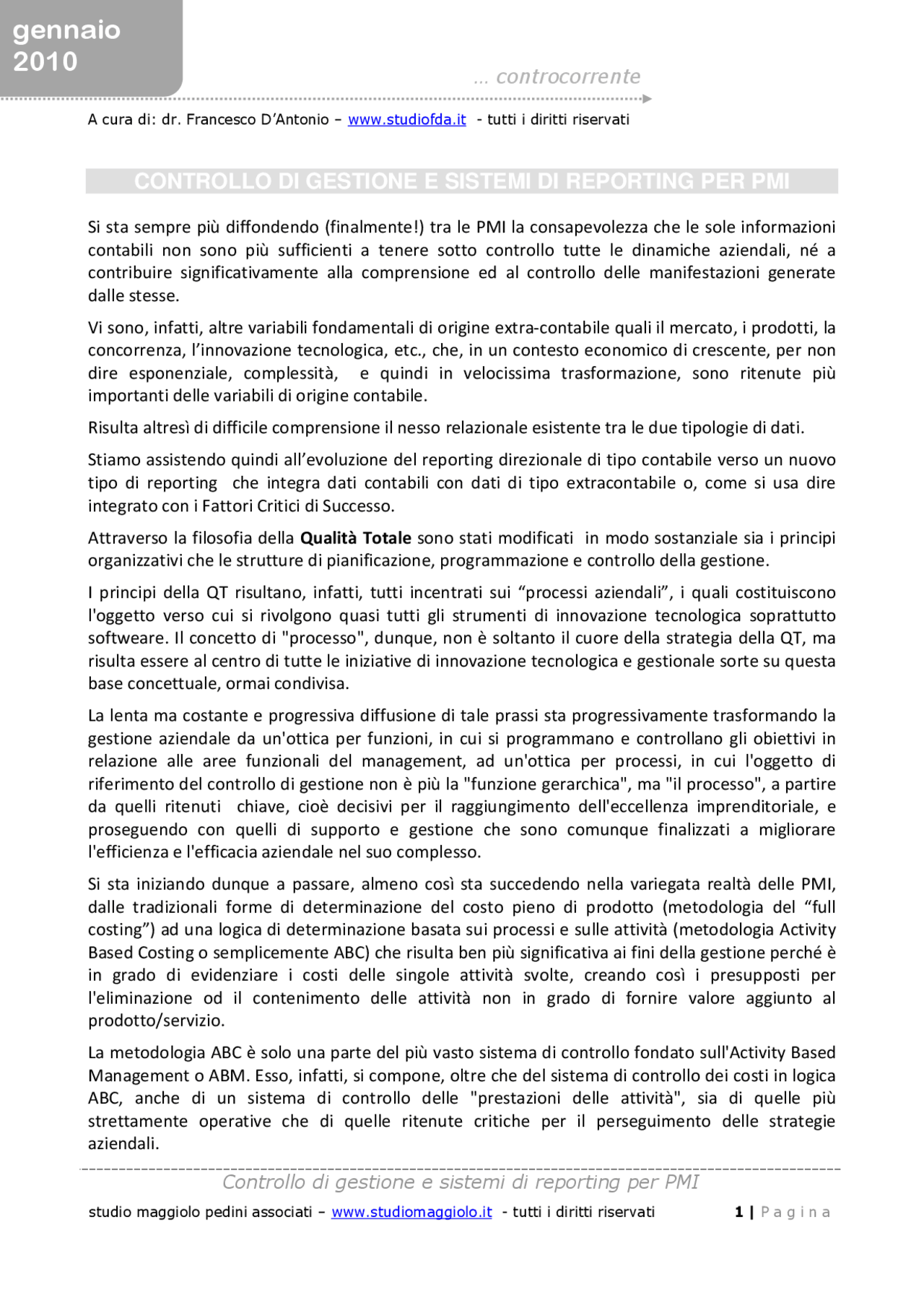 Controllo Gestione Docsity