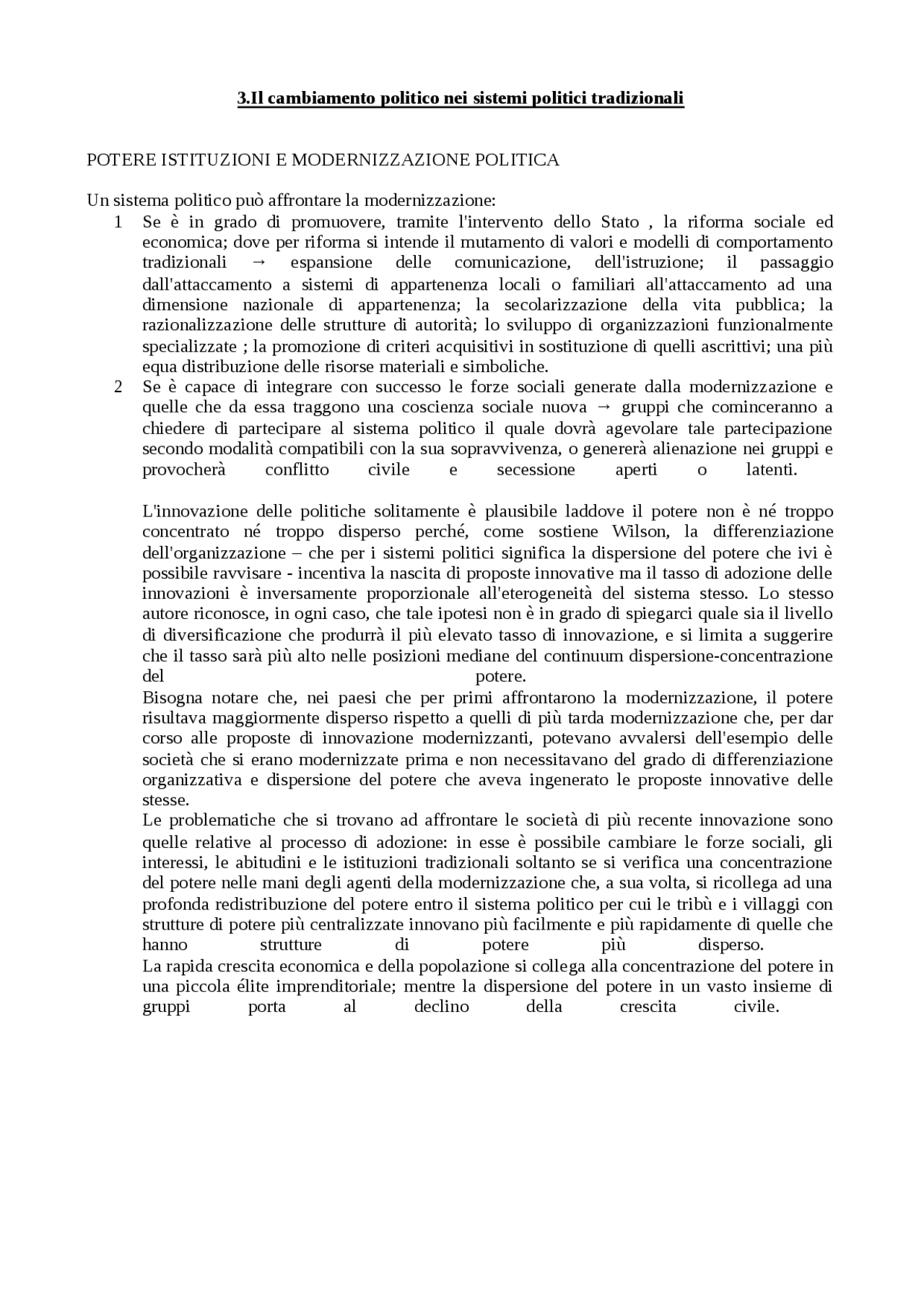 Riassunti Cap 3 Huntington Docsity