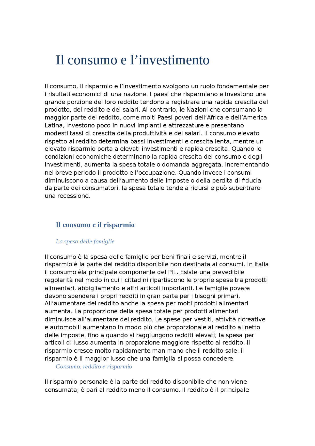 Capitolo 22 - Economia, XIX edizione, A. Samuelson, D. Nordhaus, A. Bollino - Docsity