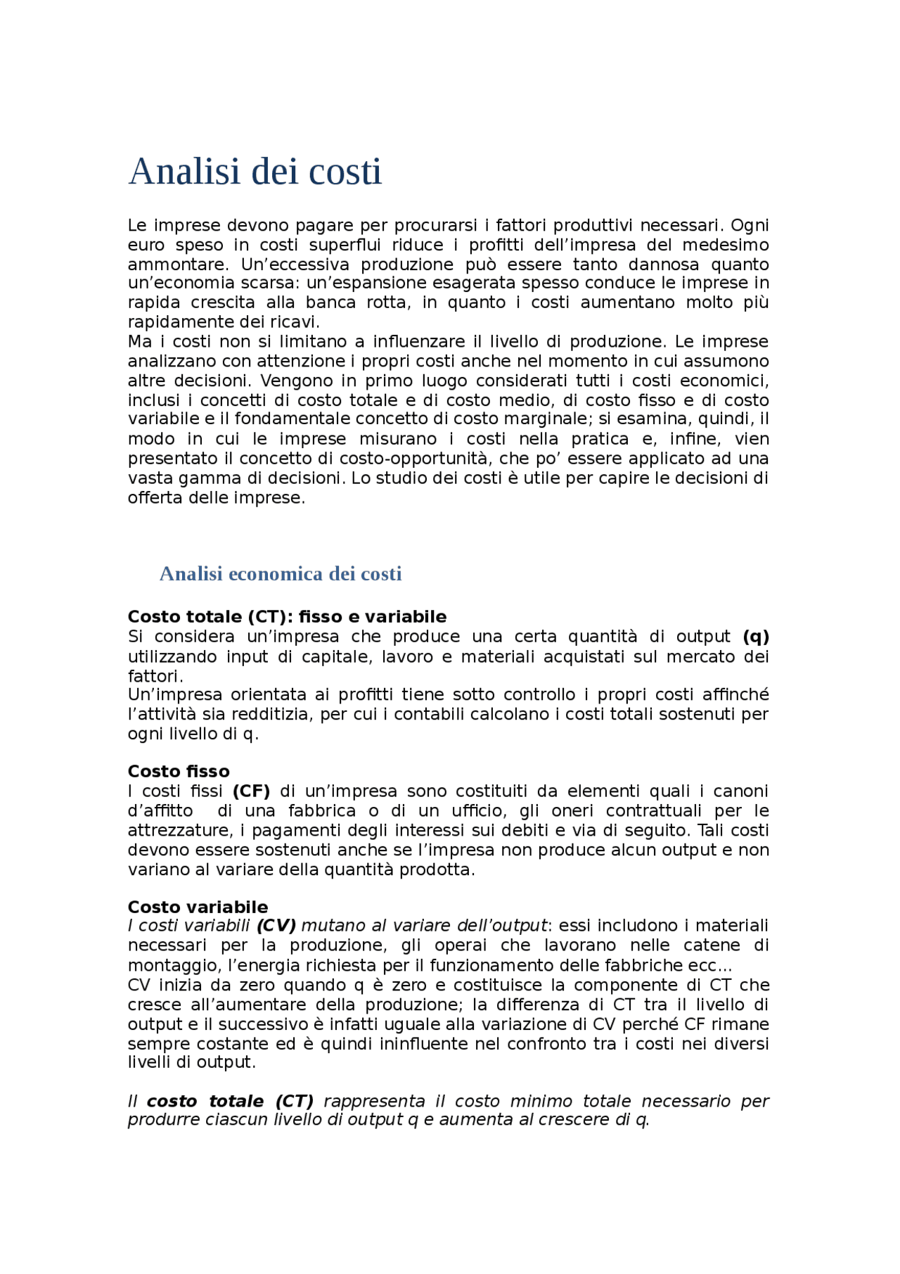 Capitolo 6 - Economia, XIX edizione, A. Samuelson, D. Nordhaus, A. Bollino - Docsity