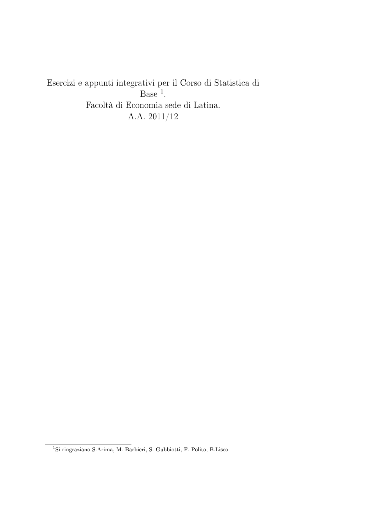 Statistica base - Docsity