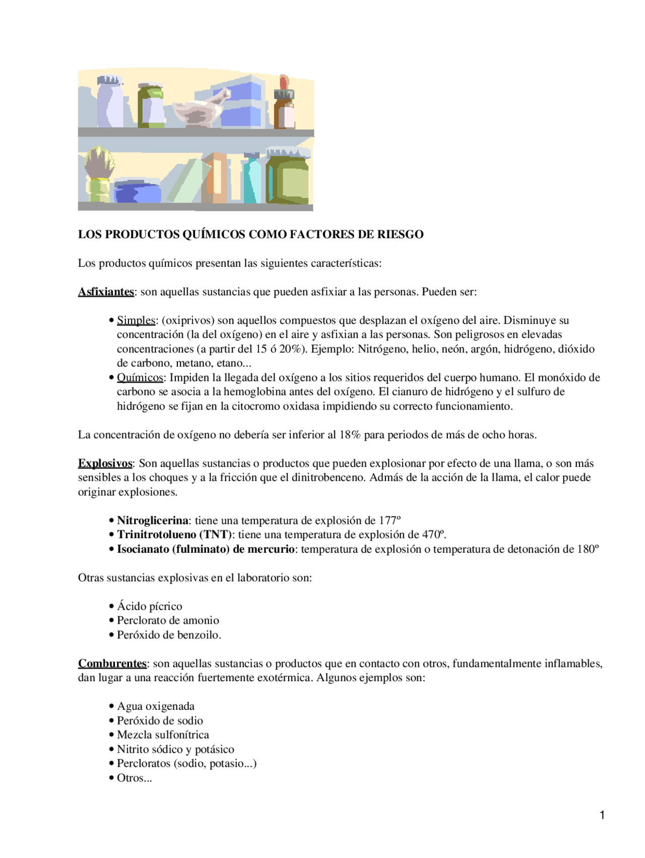 Apuntes Sobre Los Productos Químicos Como Factores De Riesgo Docsity