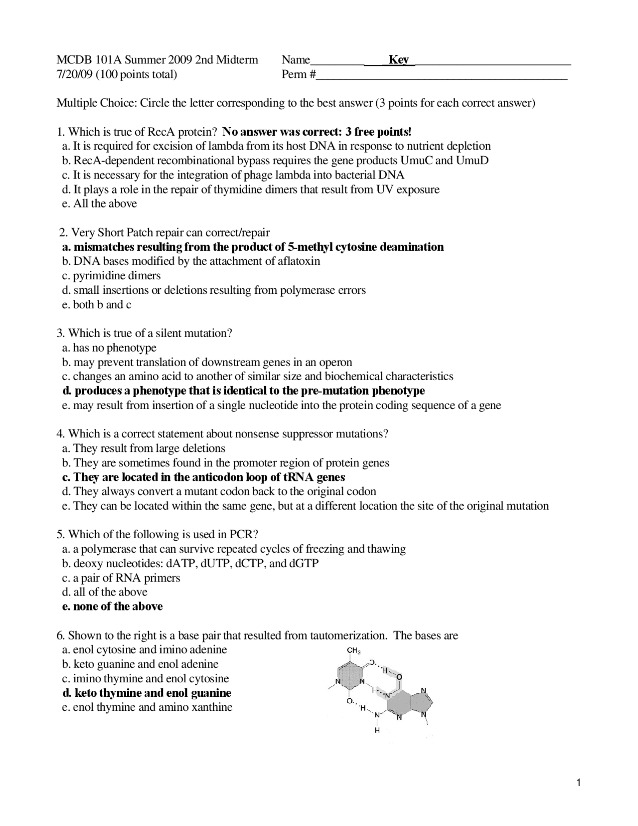 Solved Midterm Exam Molecules Genetics Mcdb 101a Docsity