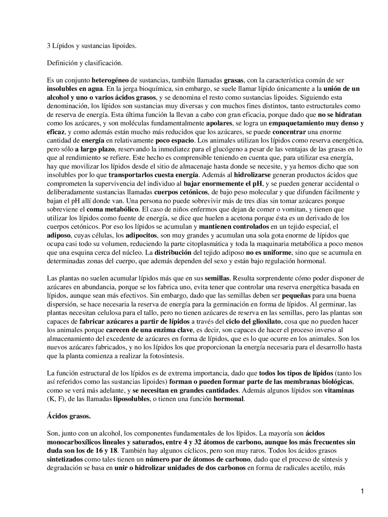 Apuntes Sobre Lípidos Y Sustancias Lipoides Docsity