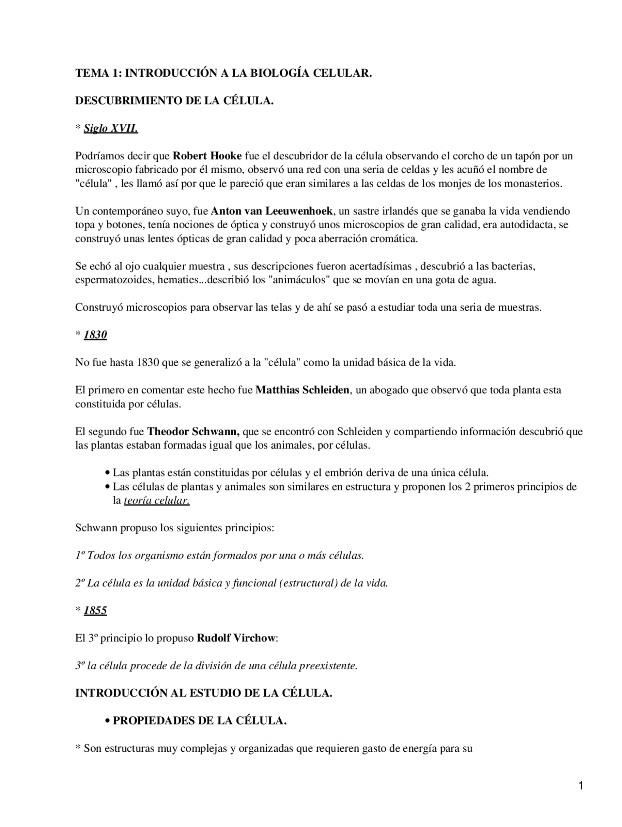 Apuntes De Biología Celular Docsity