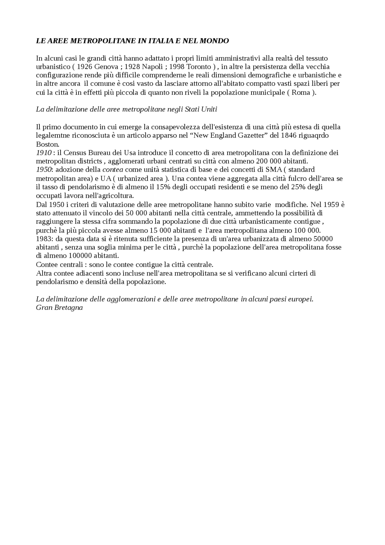 Bartaletti Geografia Urbana Docsity