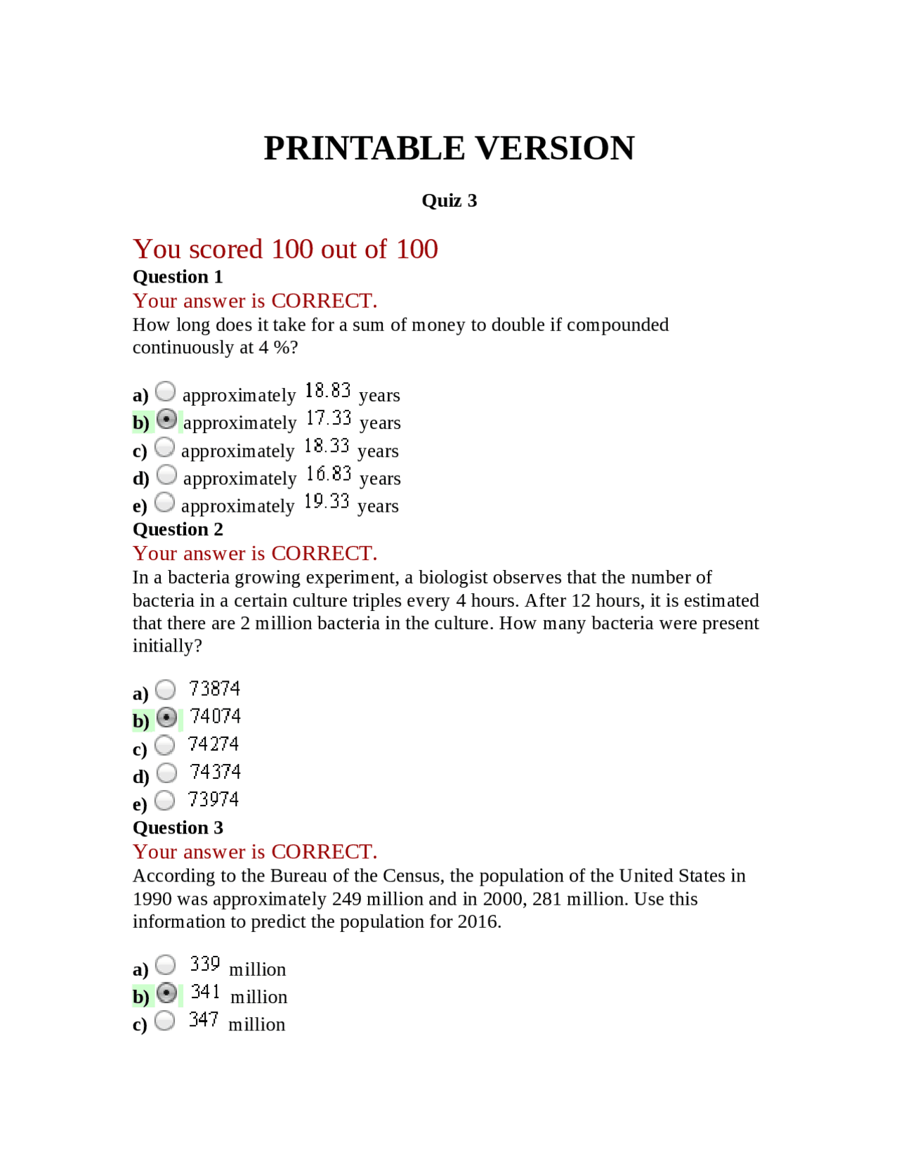 20 Multiple Choice Questions With Answers Quiz 3 Calculus Ii Math