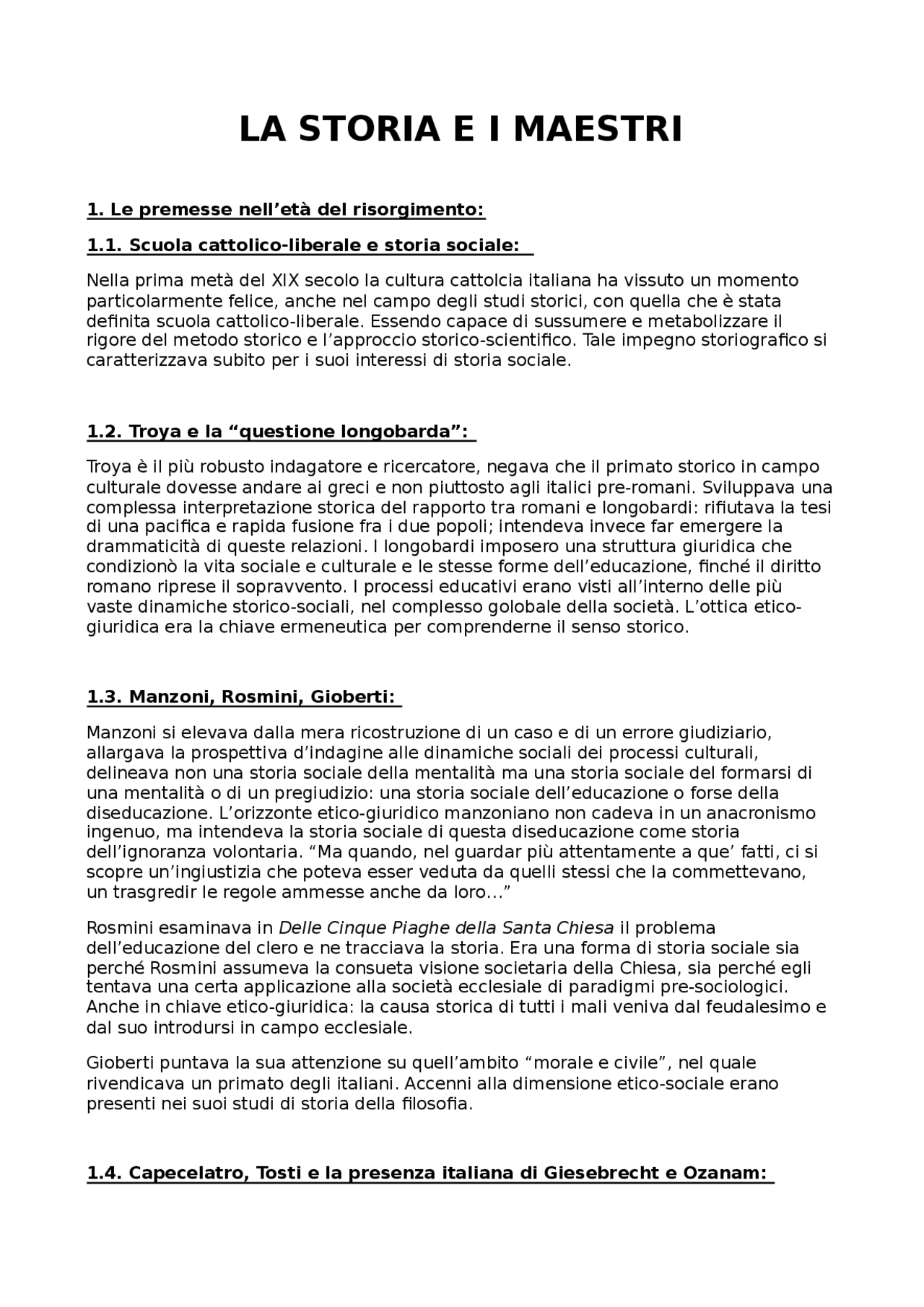 La Storia E I Maestri Docsity