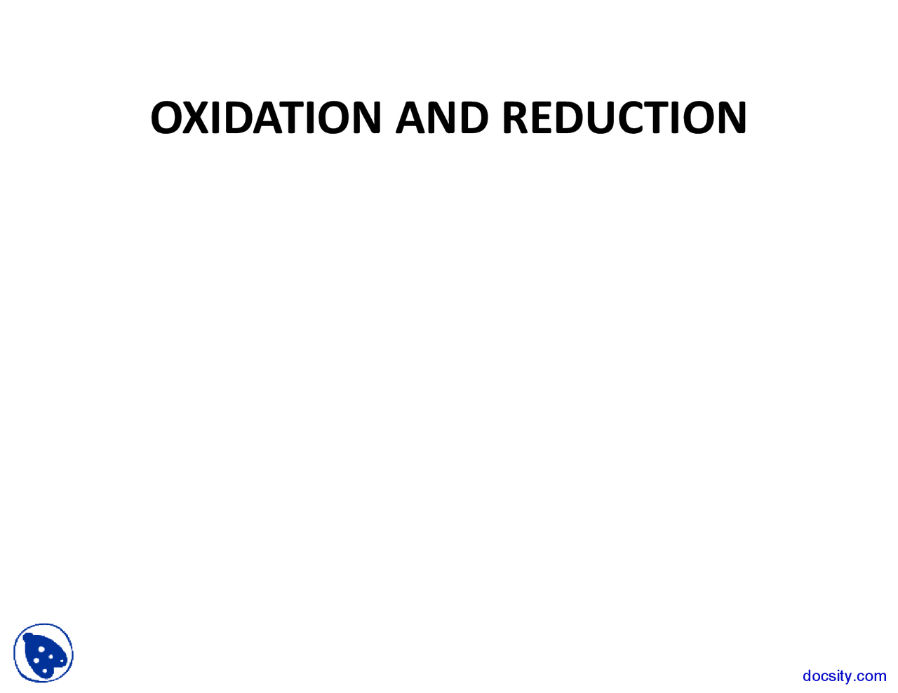 Oxidation And Reduction Electrical Engineering Lecture Slides Docsity