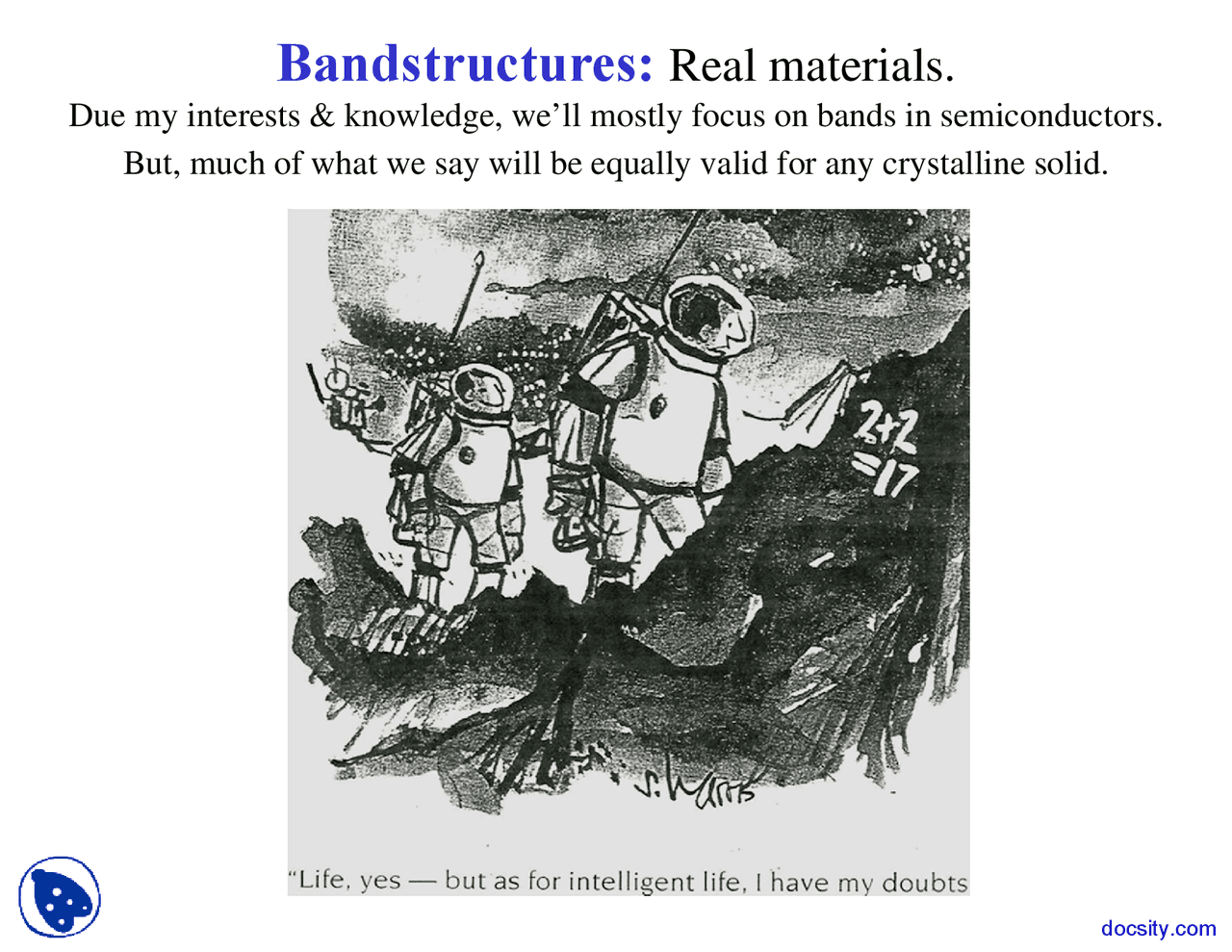 Band Structure, Real Materials - Solid State Physics - Lecture Slides | Slides Solid State ...