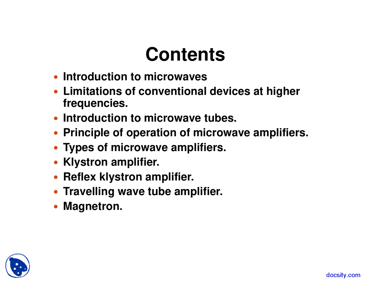 Microwave Amplifier Electrical Engineering Lecture Slides Docsity