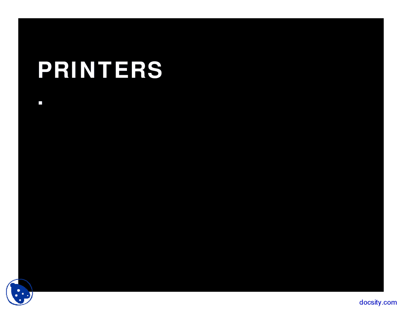 Printers Electrical Engineering Lecture Slides Docsity