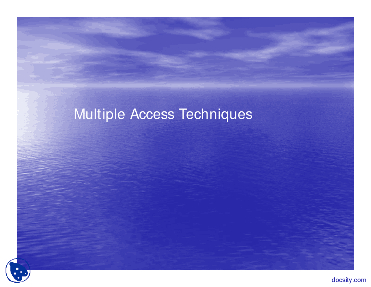 Multi Access Techniques Electrical Engineering Lecture Slides Docsity