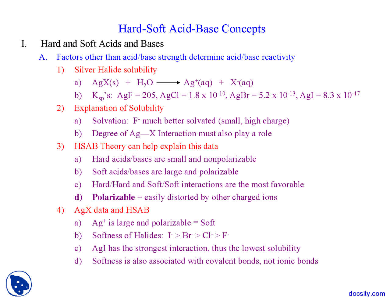 Hard-Soft Acid Base Concepts - Advanced Inorganic Chemistry - Lecture ...