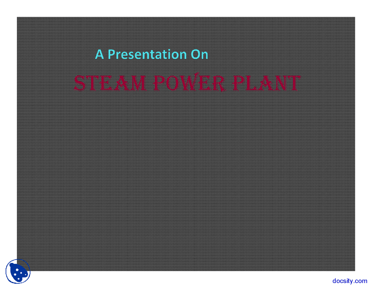Steam Power Plant Electrical Engineering Lecture Slides Slides