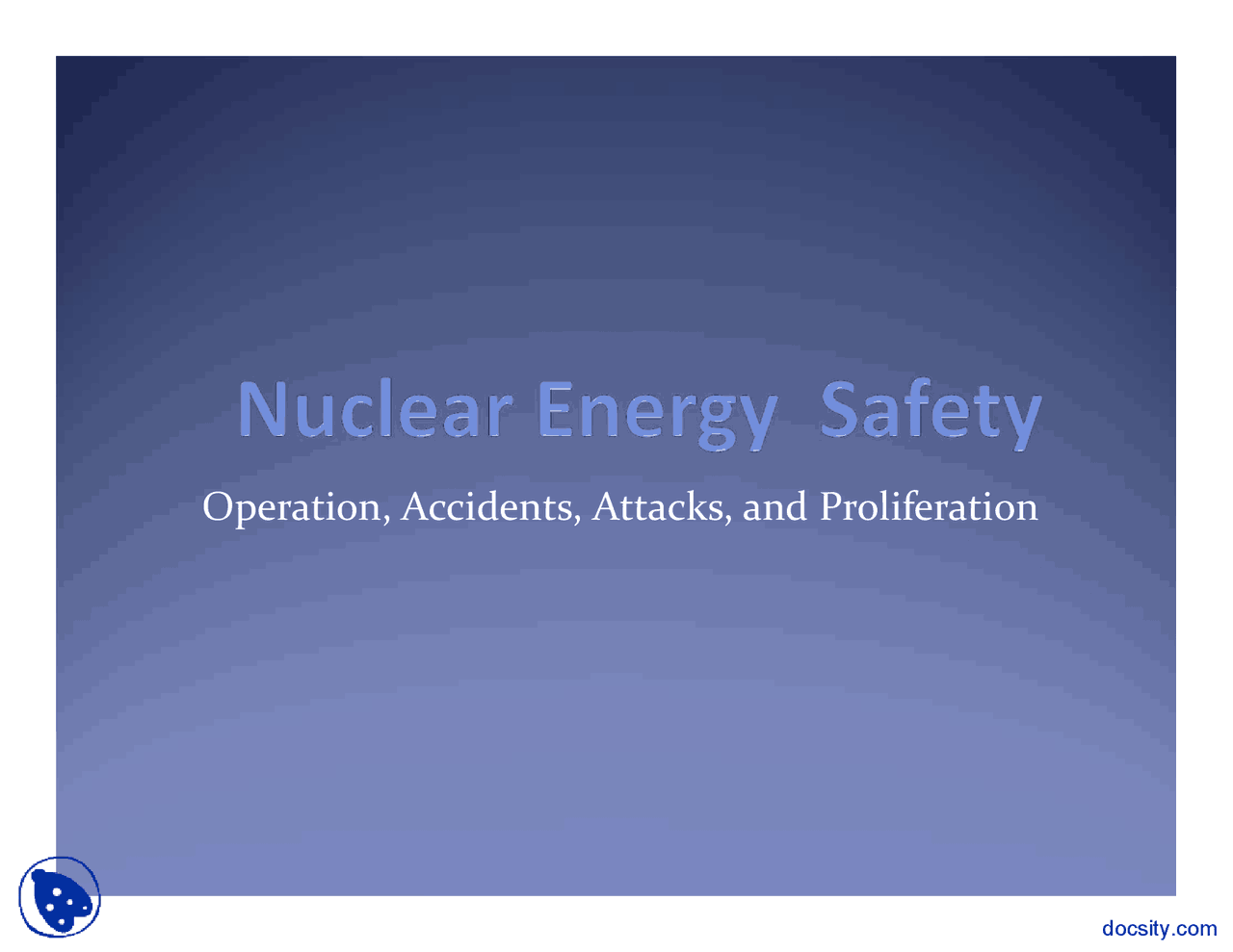 Nuclear Energy Safety - Nuclear Reactor Physics and Nuclear Reactor Lab ...