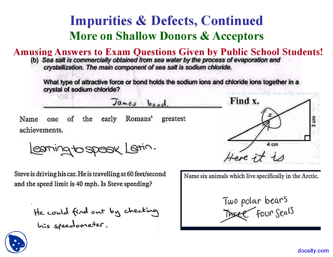 Impurities And Defects Shallow Donors Solid State Physics Lecture