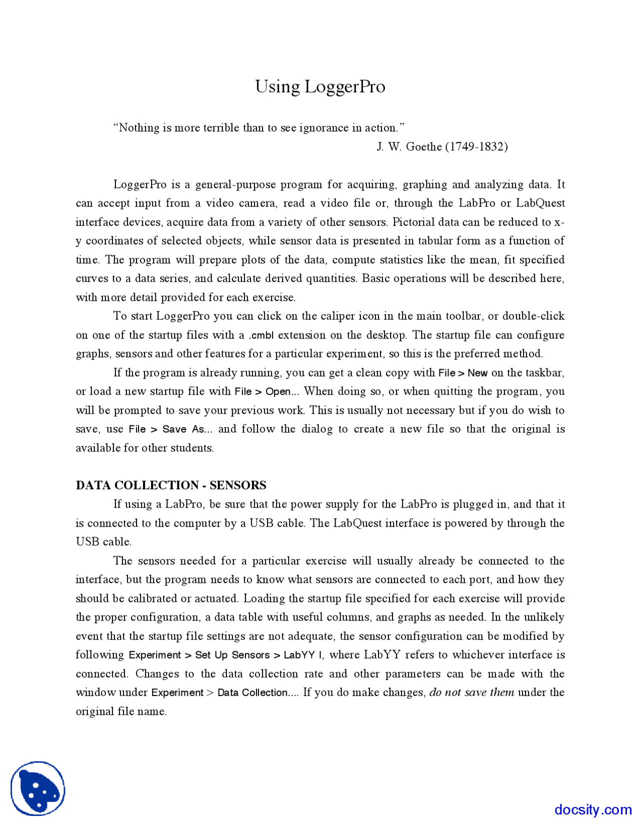 Using Loggerpro Wave And Optics Lecture Notes Docsity