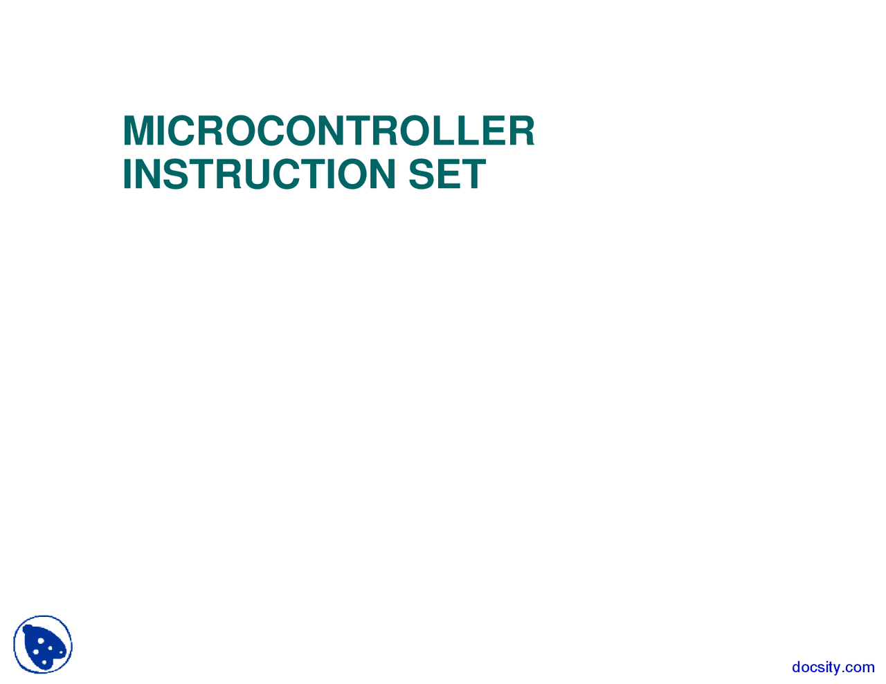 Micro Controller Instruction Set Electrical Engineering Lecture