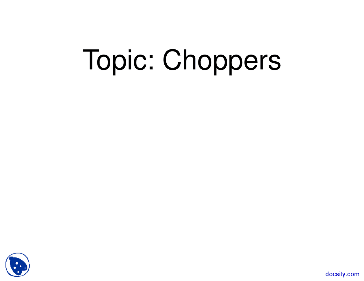 Choppers Electrical Engineering Lecture Slides Slides Electrical