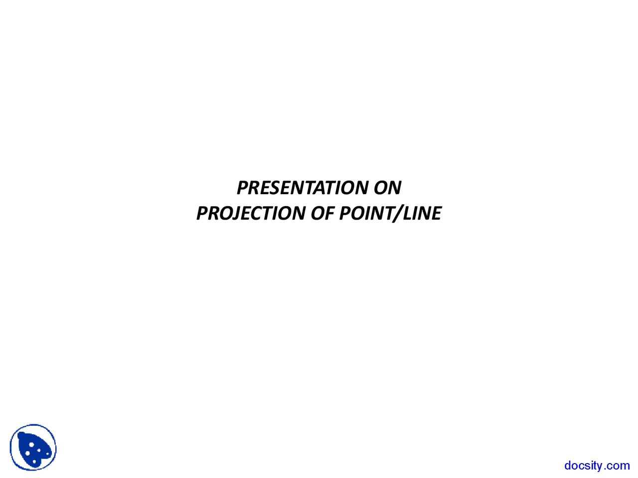 Projection Of Point Applied Physics Lecture Slides Docsity