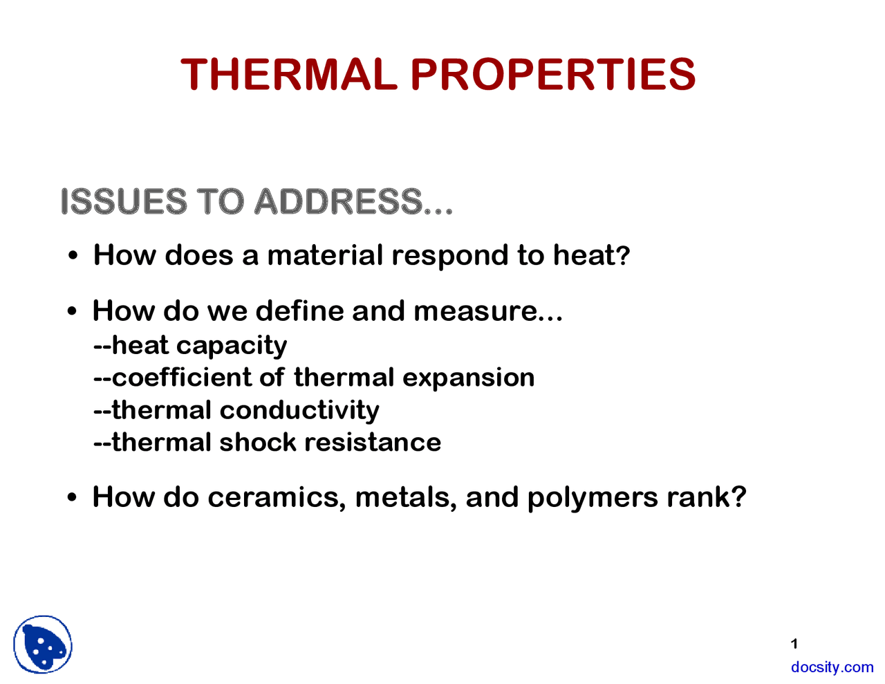 Thermal Expansion, Heat Capacity - Solid State Physics - Lecture Slides ...