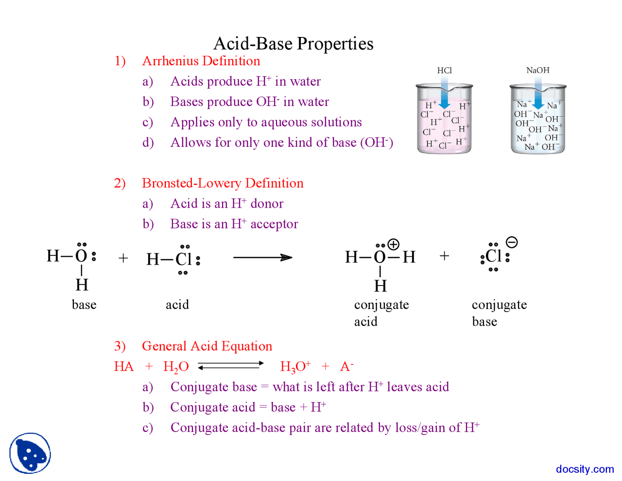 Acid Base Properties Chemistry Lecture Slides Docsity