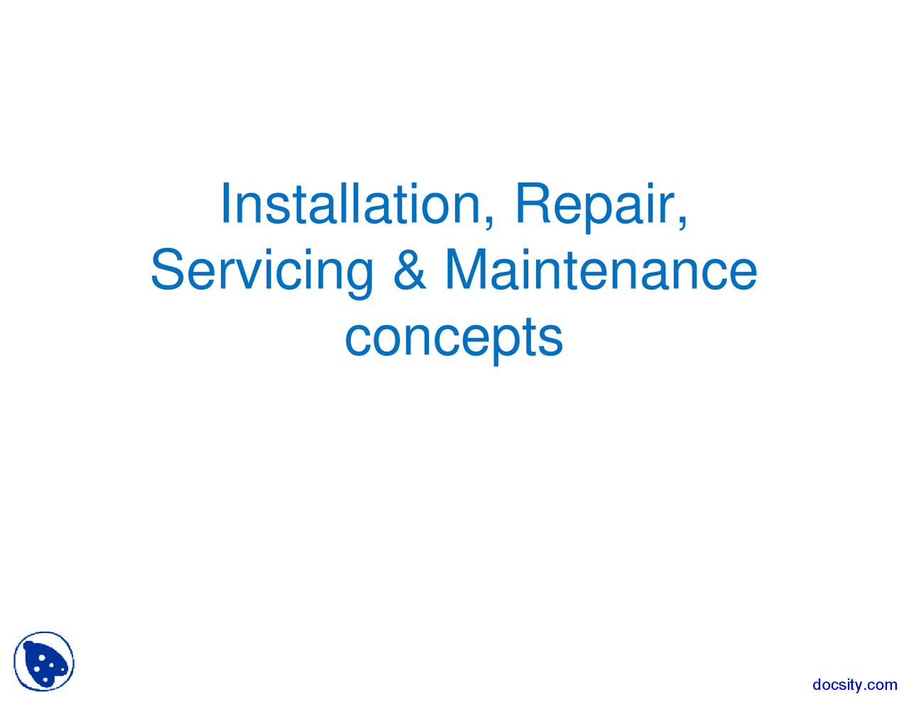 Installation Concepts Computer Science And Engineering Lecture Slides Docsity
