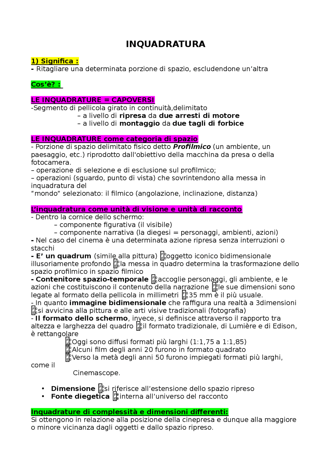 Introduzione Al Cinema Prof Mauro Di Donato Docsity