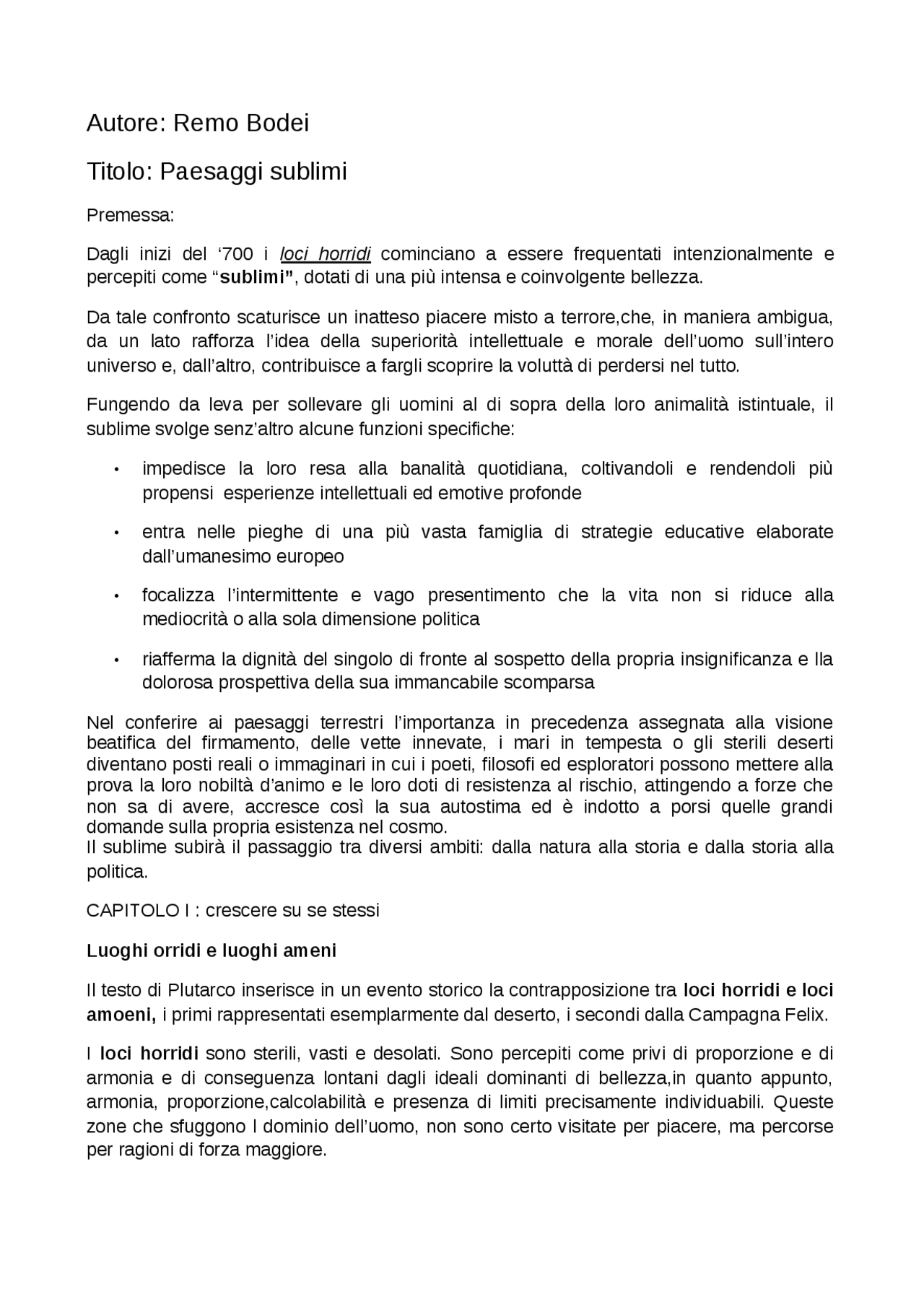 Paesaggi Sublimi Di Remo Bodei Docsity