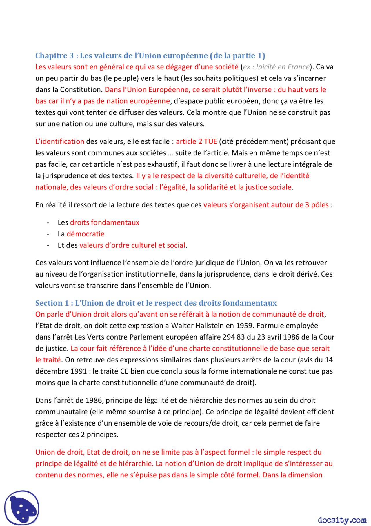 Notes sur L’Union de droit et le respect des droits fondamentaux ...