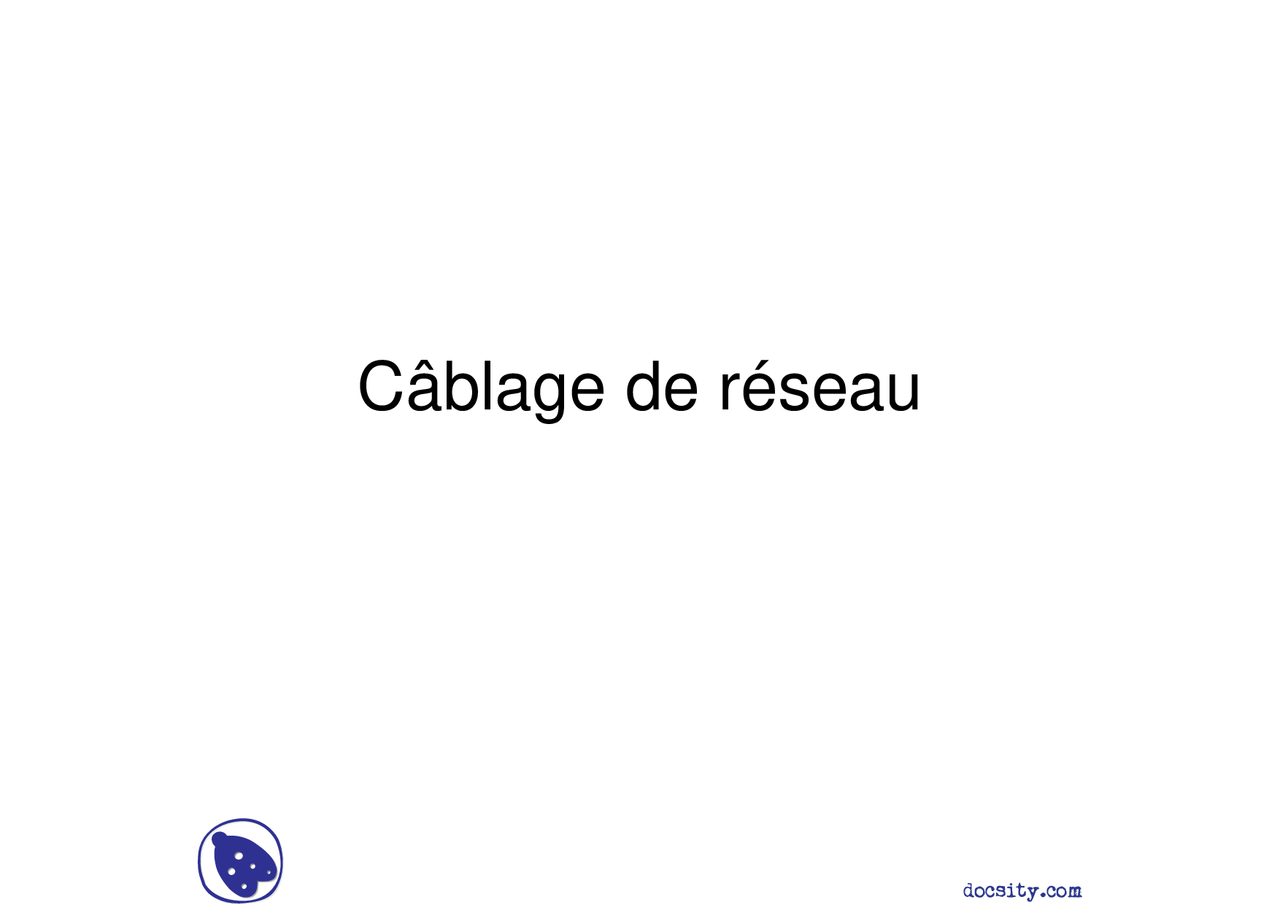 Notes Sur Le Câblage De Réseau Docsity
