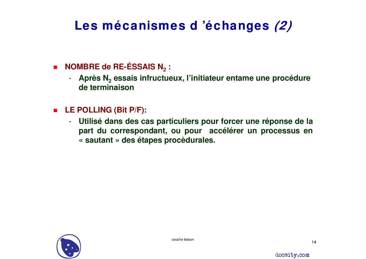 Notes Sur La Couche Liaison 2° Partie Docsity