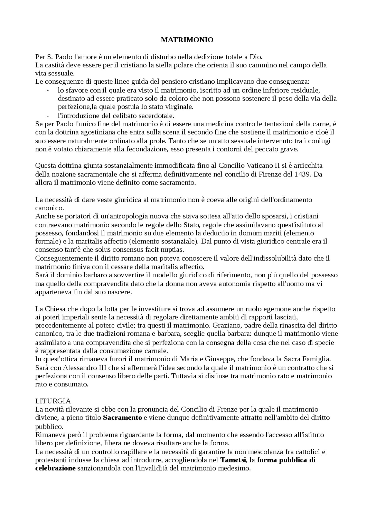 Diritto Canonico Docsity