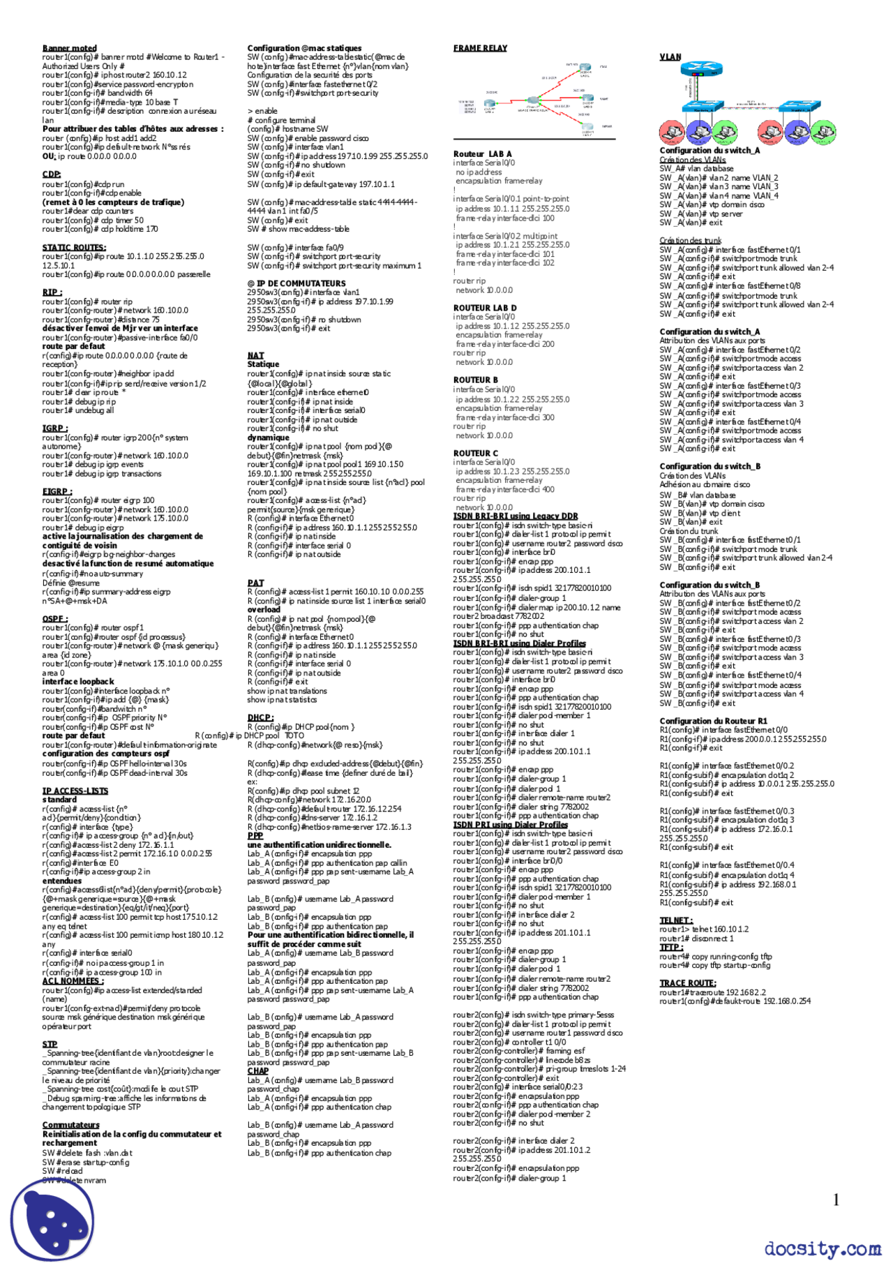 Notes Sur Cmd Cisco Docsity