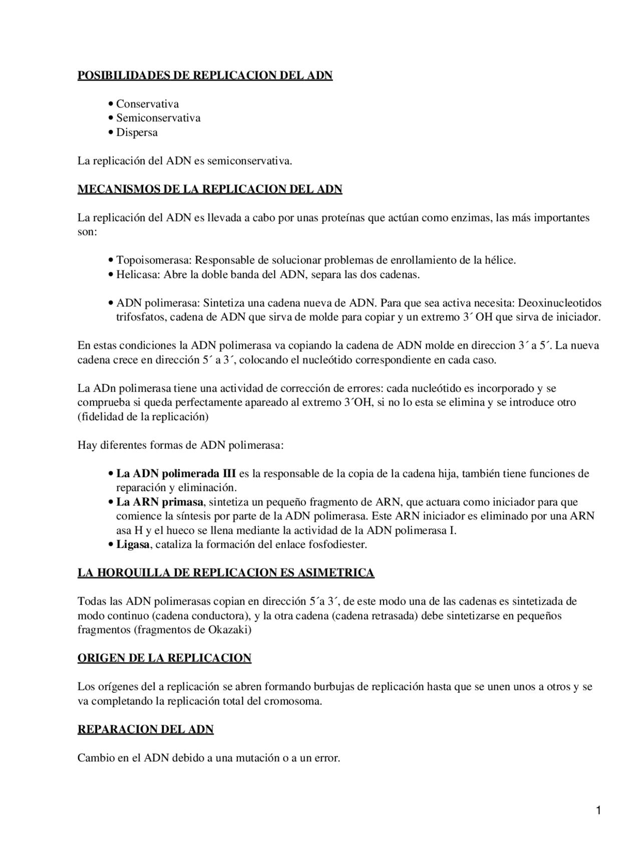 Apuntes Sobre La Replicación Del Adn Apuntes De Biología Docsity