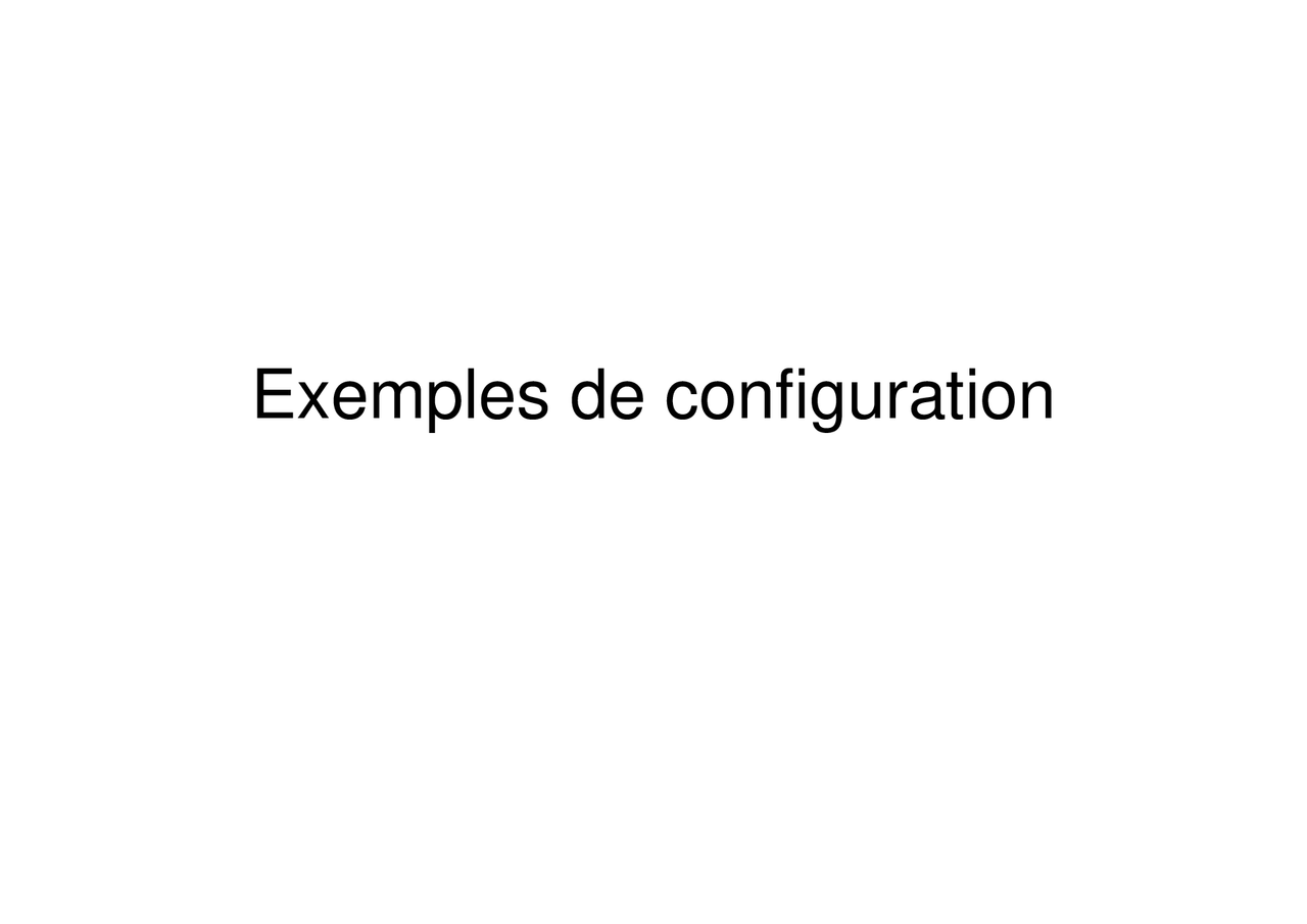 Notes Sur Des Exemples De Configuration Docsity