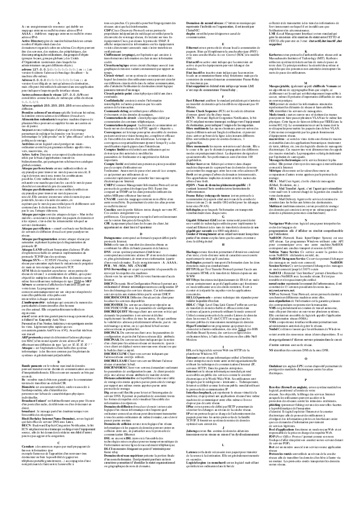 Notes Sur Les Définitions Docsity