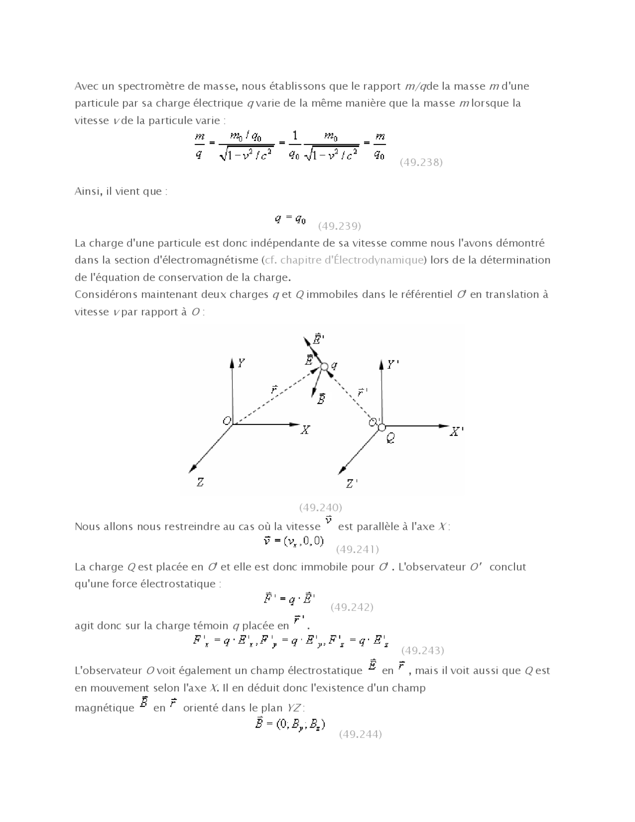 Notes Sur Léléctrodynamique Relativiste 1° Partie Docsity