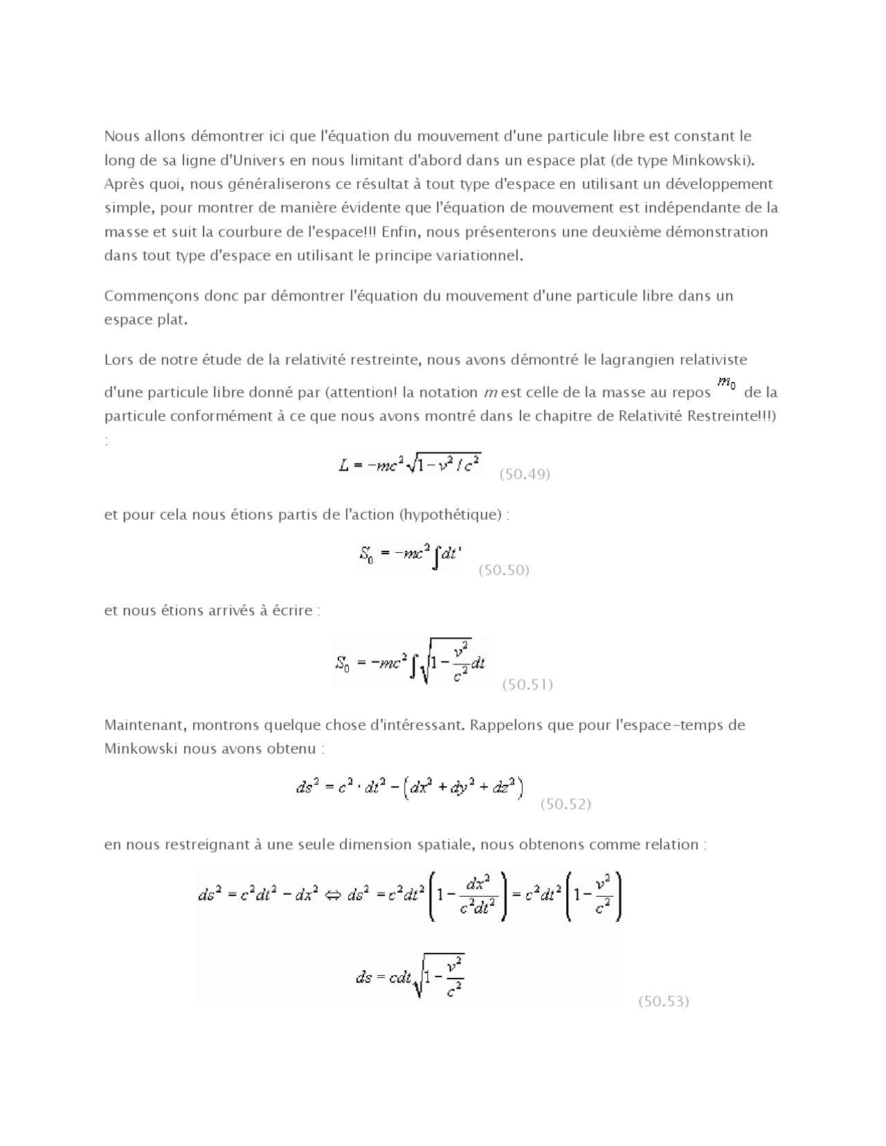 Notes Sur Léquation Du Mouvement 1° Partie Docsity