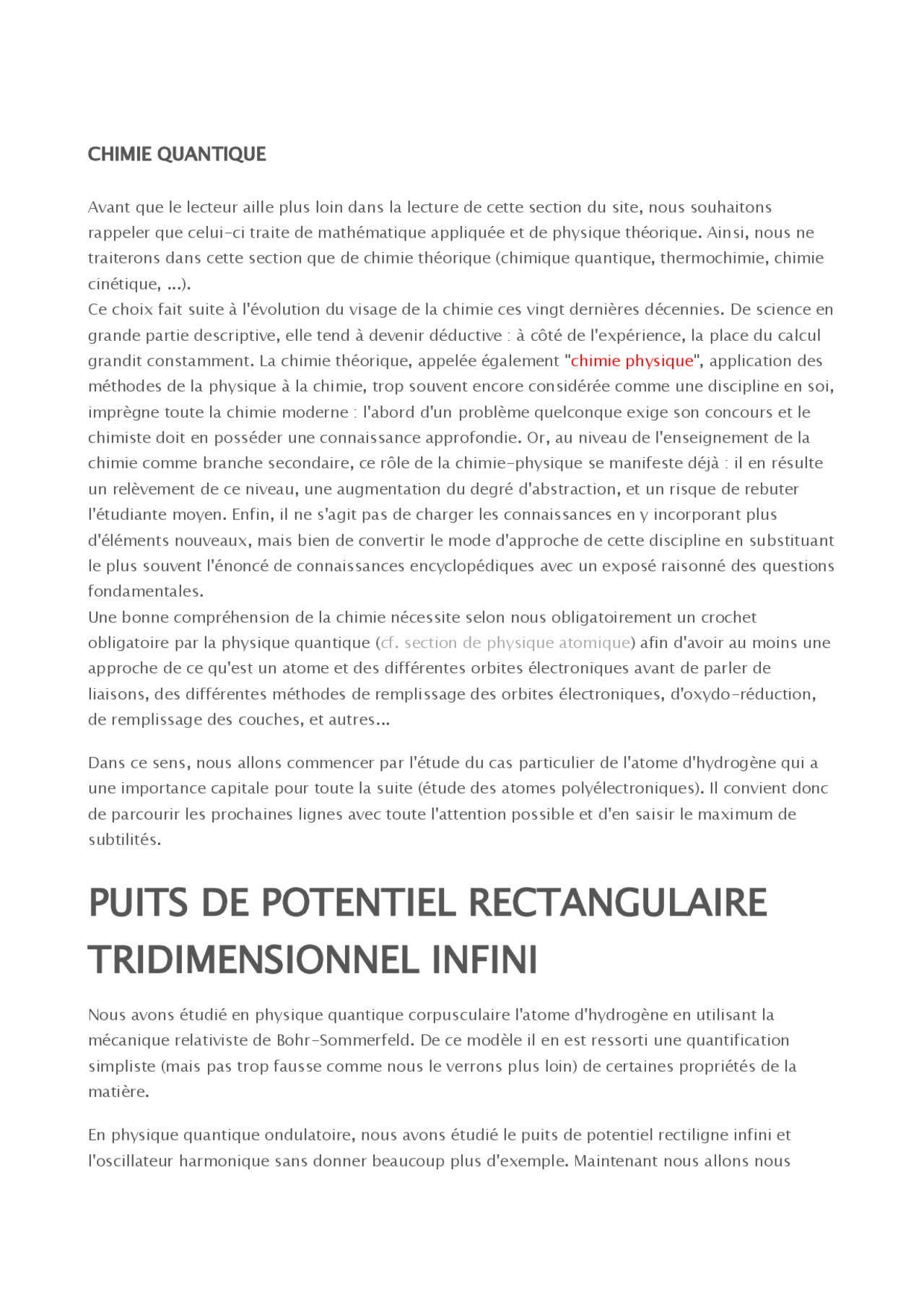 Notes Sur La Chimie Quantique 1° Partie Docsity