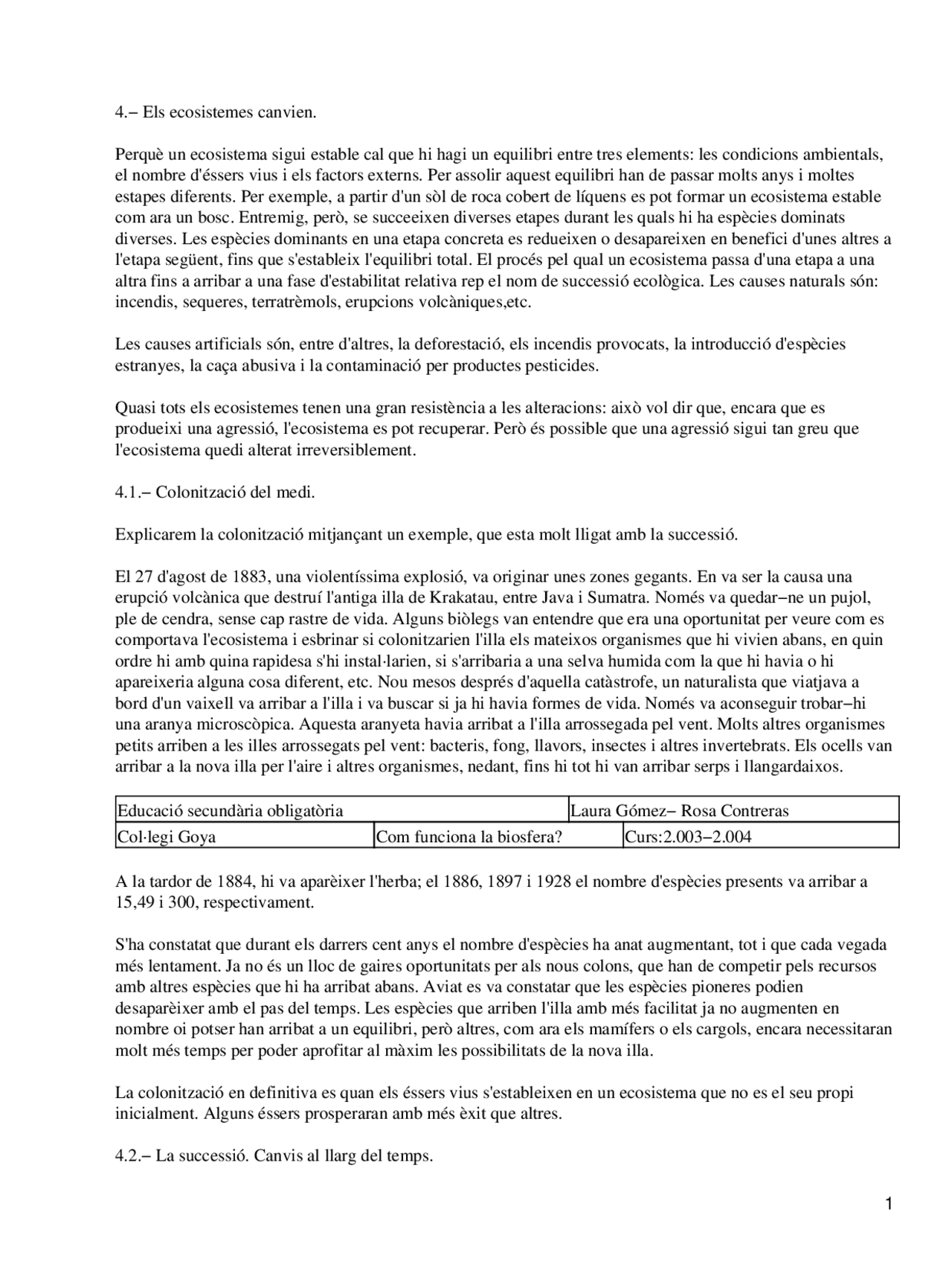Apuntes Sobre Los Ecosistemas Docsity