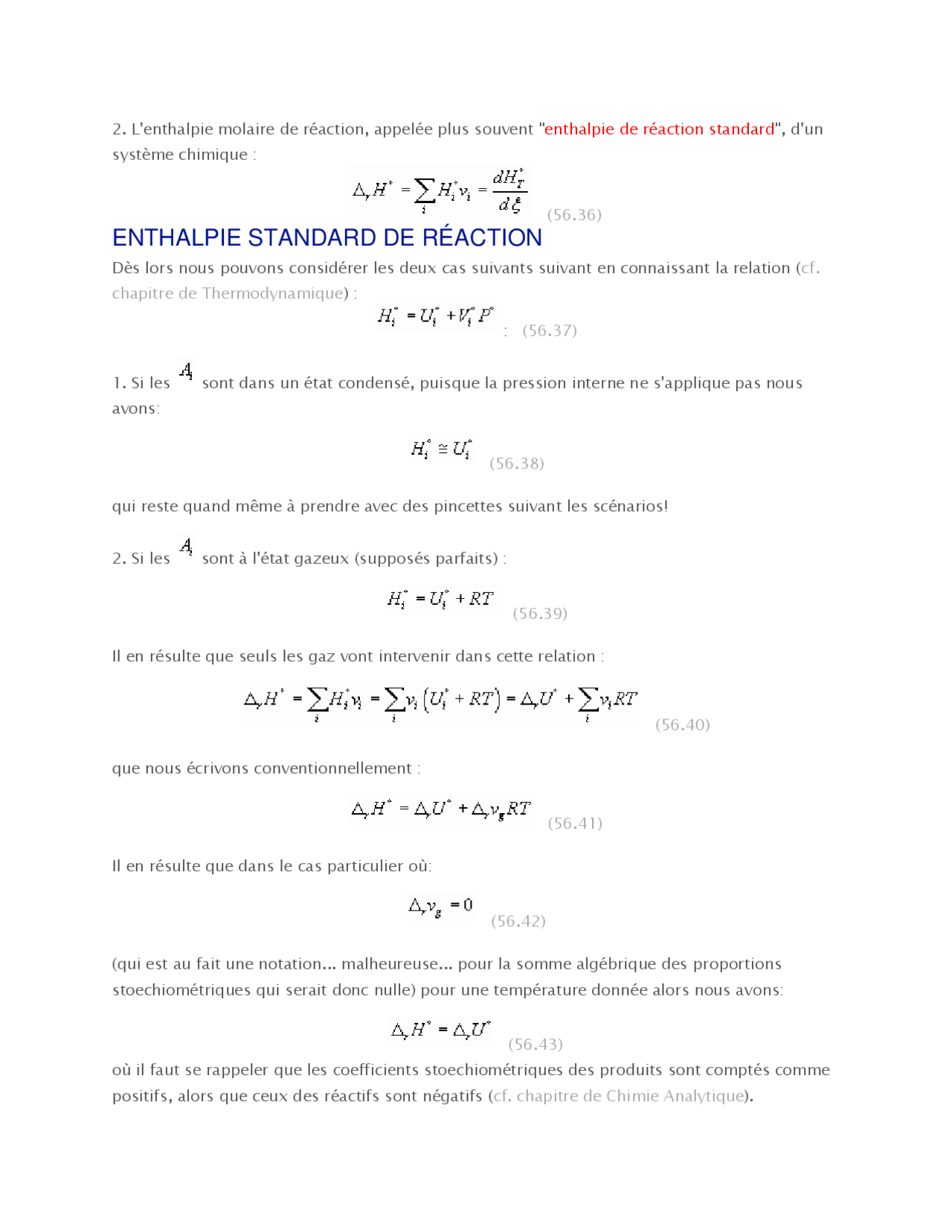 Notes De Chimie Thermique 2° Partie Docsity