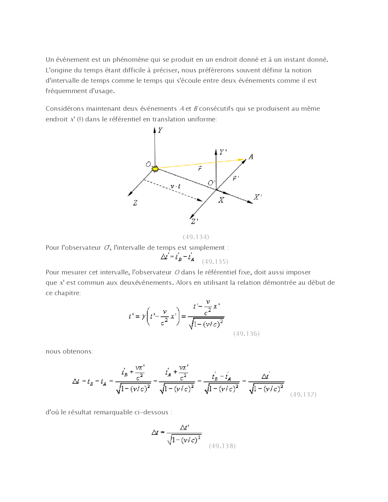 Notes Sur La Variation Relativiste Du Temps 1° Partie Docsity
