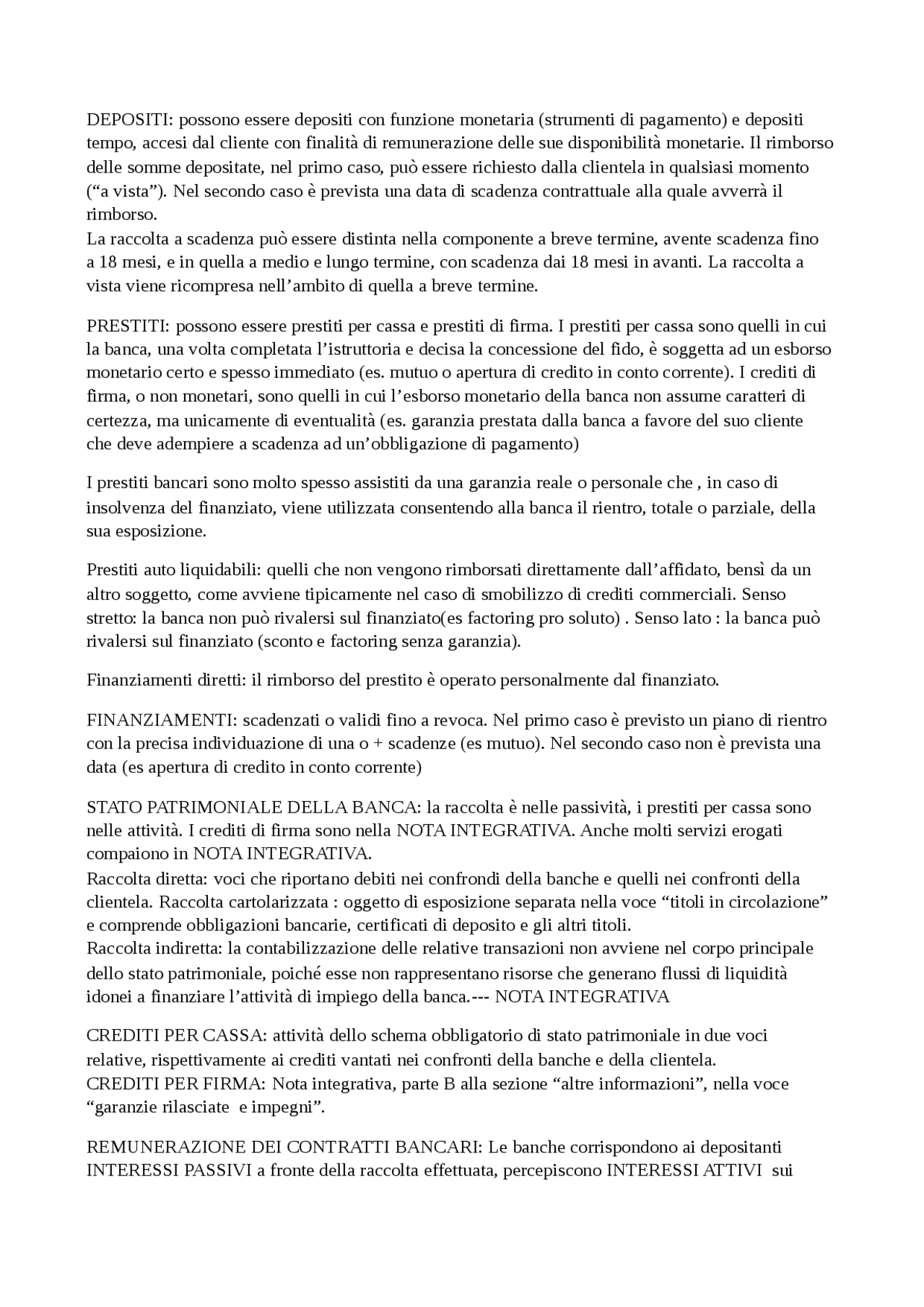 Le Operazioni Bancarie Docsity