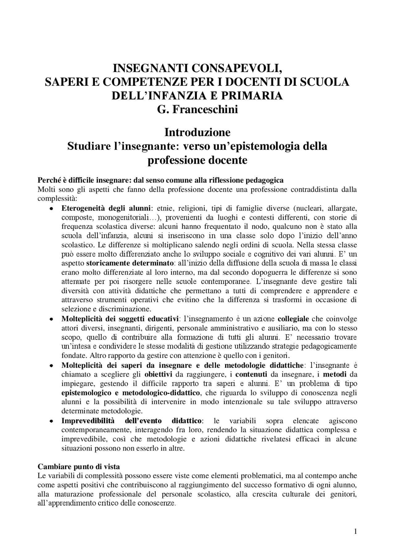 Insegnanti Consapevoli Aggiornato A Cap 2 Concluso 1 Docsity