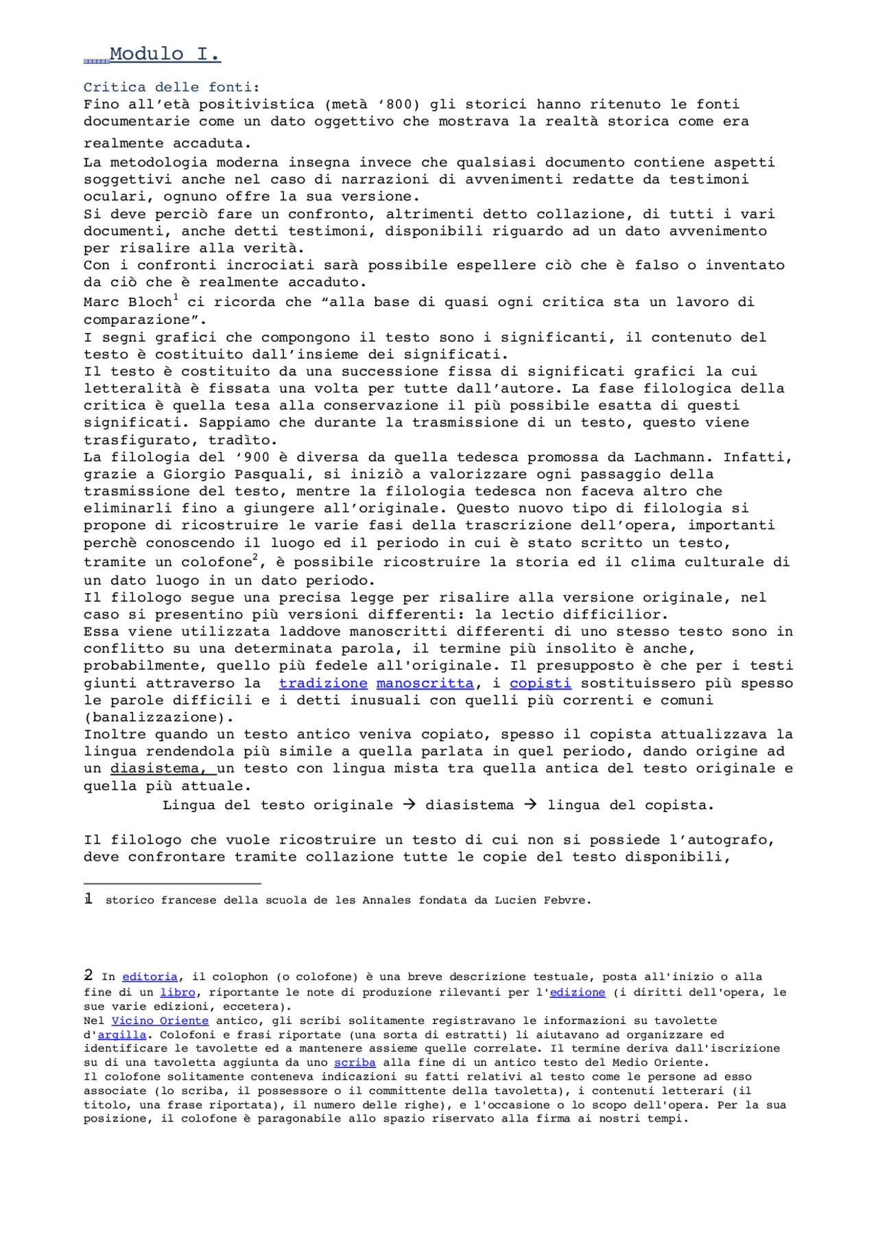 Appunti Di Critica Testuale Docsity