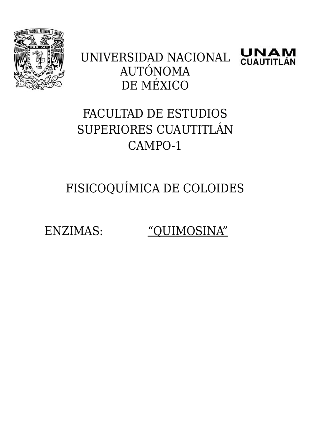 Apuntes sobre la Quimosina - Docsity