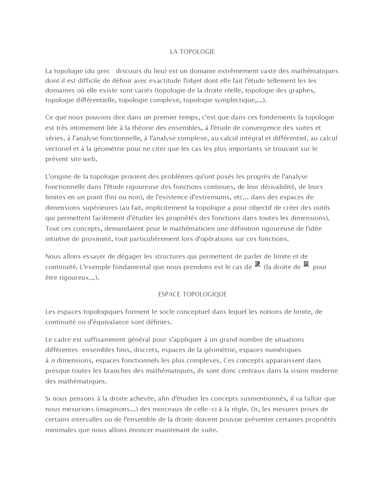 Notes Sur La Topologie Docsity